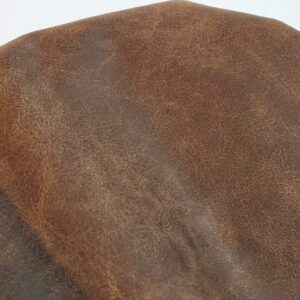 NAT Leathers Brown Distressed 24 inch x 54 inch Vegan Faux Leather Fabric Sheet Synthetic Pleather 0.9 mm Soft Smooth Upholstery 9 sq.ft. (24" x 54" -2/3 of Yard) (Brown Distressed)