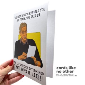 Sleazy Greetings Funny 30th Birthday Card Maury Lie Detector Test Joke Meme For Him Or Her | Maury Lie Detector Test Card