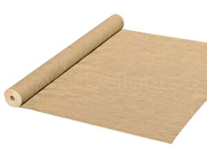 cleverdelights 60" premium burlap roll - 5 yards - finished edges - tight weave - natural jute burlap fabric