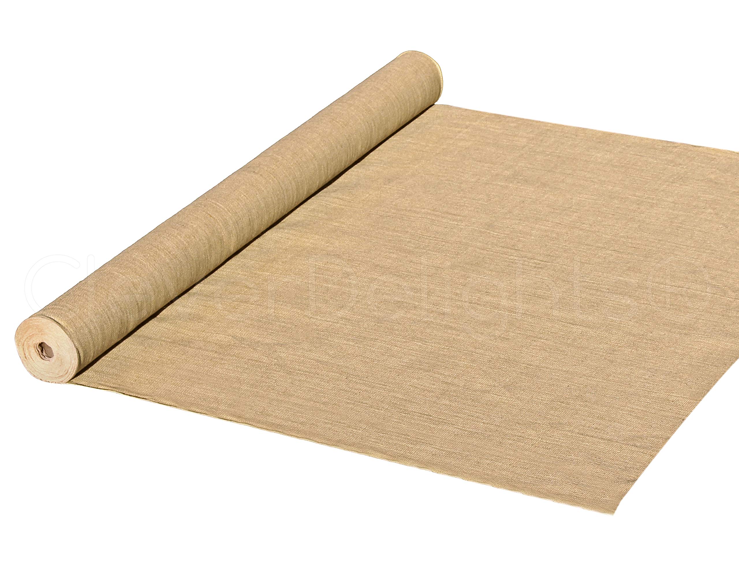 CleverDelights 60" Premium Burlap Roll - 5 Yards - Finished Edges - Tight Weave - Natural Jute Burlap Fabric