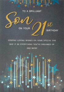 regal publishing modern milestone age birthday card 21st son - 9 x 6 inches -