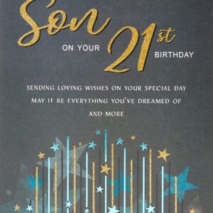 Regal Publishing Modern Milestone Age Birthday Card 21st Son - 9 x 6 inches -