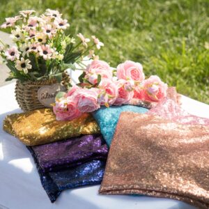 JYFLZQ Fuchsia Sequin Tablecloth 50" x 50" Small Square Sparkly Drape Table Cloths Table Cover Overlay for Wedding Birthday Party Baby Bridal Shower