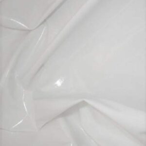 Polyester Spandex Shiny White Faux Vinyl 2 Ways Stretch Fabric