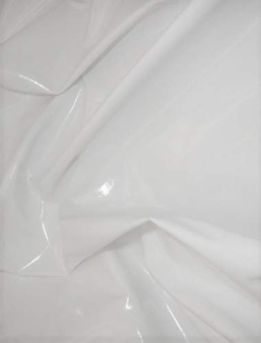 Polyester Spandex Shiny White Faux Vinyl 2 Ways Stretch Fabric