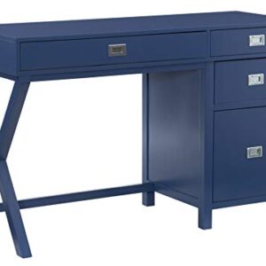 Linon Sadie Navy Blue Modern Classic Side Storage Desk