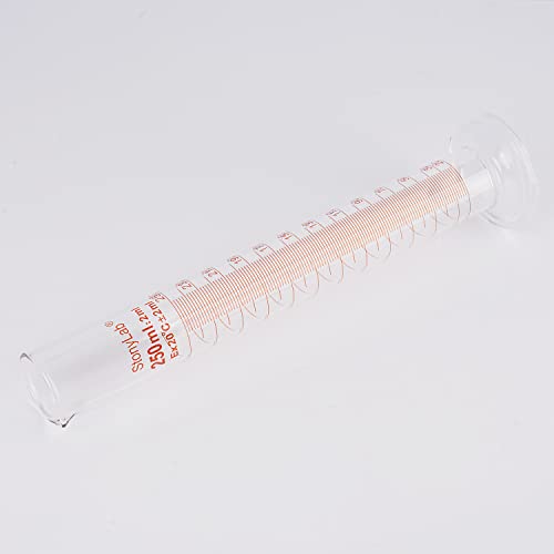 stonylab 1-Pack Graduated Cylinder, Borosilicate Glass 250 ml Heavy Wall Graduated Glass Measuring Cylinder