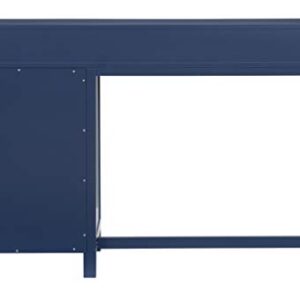 Linon Sadie Navy Blue Modern Classic Side Storage Desk