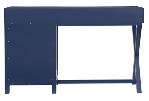 Linon Sadie Navy Blue Modern Classic Side Storage Desk