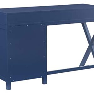 Linon Sadie Navy Blue Modern Classic Side Storage Desk