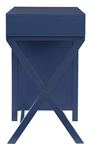 Linon Sadie Navy Blue Modern Classic Side Storage Desk