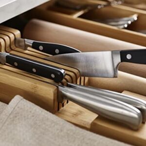 Joseph Joseph DrawerStore Compact Knife Organizer, holds up to 9 knives, Kitchen Organization & Drawer Storage, Bamboo