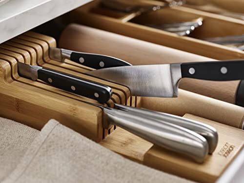 Joseph Joseph DrawerStore Compact Knife Organizer, holds up to 9 knives, Kitchen Organization & Drawer Storage, Bamboo