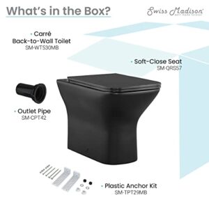 Carre Back to Wall Toilet Bowl in Matte Black