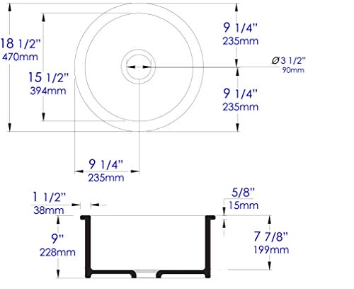 ALFI brand ABF1818R-GM Kitchen Sink, Grey Matte