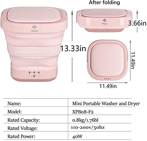 Mini Portable Washer and Spin Dryer-Super Energy Saving"40W",Small Foldable Washing Machine for Baby Clothes,Underwear,Sock in Travel Apartments,Fully Automatic