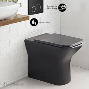 Carre Back to Wall Toilet Bowl in Matte Black