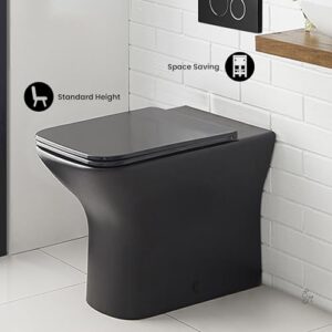 Carre Back to Wall Toilet Bowl in Matte Black