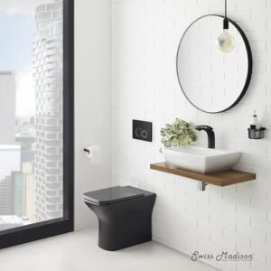 Carre Back to Wall Toilet Bowl in Matte Black