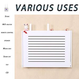 NOYHHAV WiFi Wall Router Storage Box Decorative WiFi Hider Wall Mounted Headboard Shelf Floating Shelves White Shelf