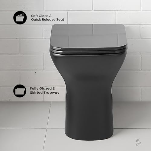 Carre Back to Wall Toilet Bowl in Matte Black