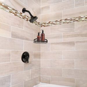 Design House 588939 6-inch Modern Wall-Mounted Stainless Steel Corner Shower Basket, Oil Rubbed Bronze