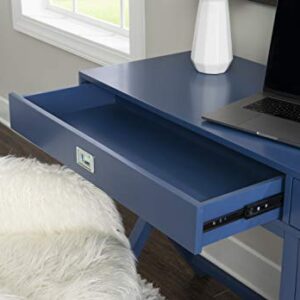 Linon Sadie Navy Blue Modern Classic Side Storage Desk