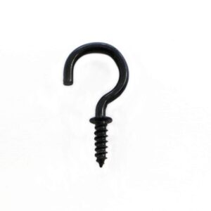 IDEALSV 125 Pcs Screw Ceiling Hooks Black Screw Cup Hooks Lights Hooks 3/4 Inch