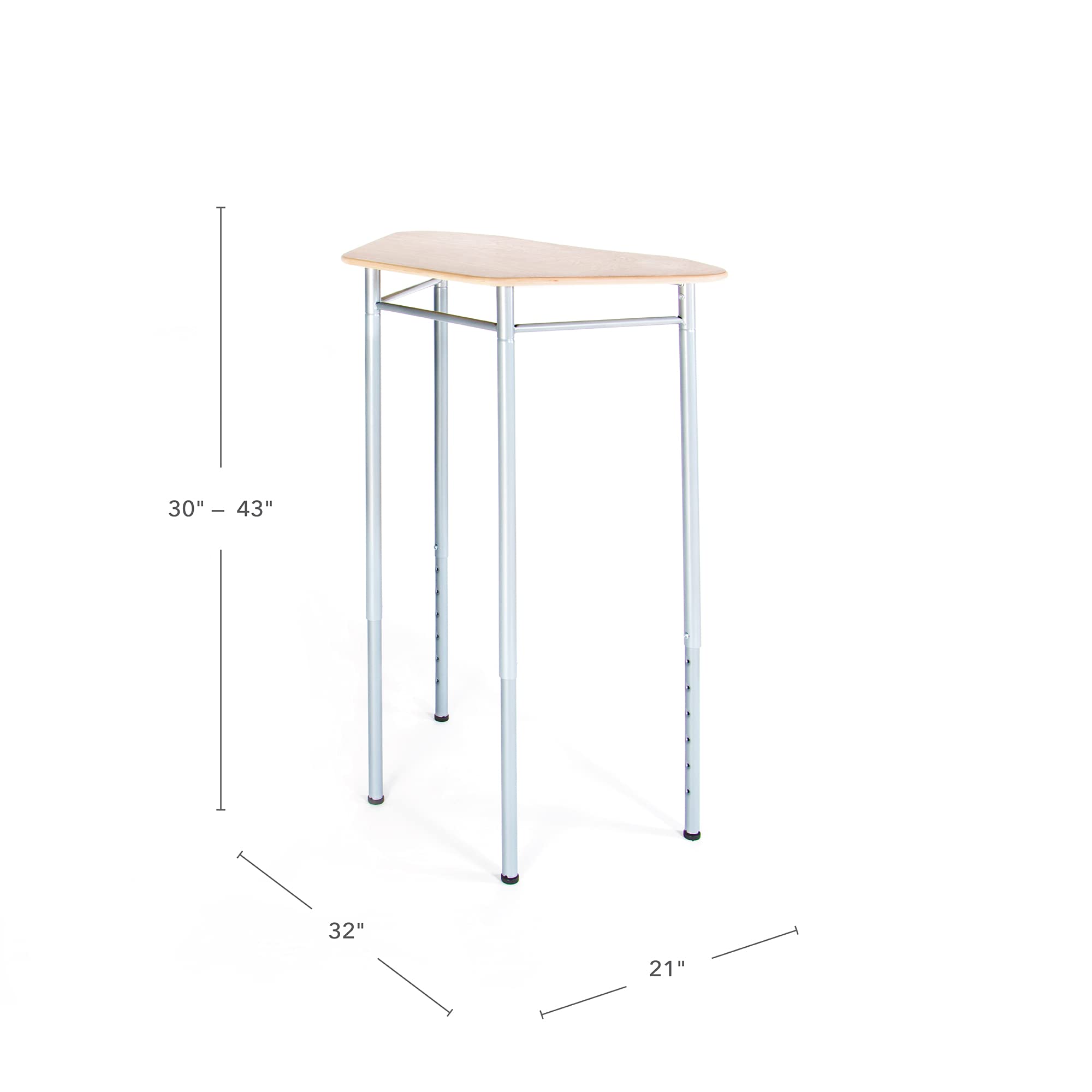 Guidecraft Standing Modular Desk for Adults and Kids: Adjustable Height Desk with Metal Legs for Home, Office, Classrooms and More