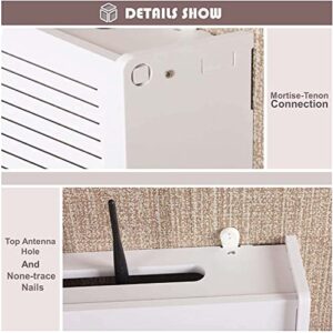 NOYHHAV WiFi Wall Router Storage Box Decorative WiFi Hider Wall Mounted Headboard Shelf Floating Shelves White Shelf