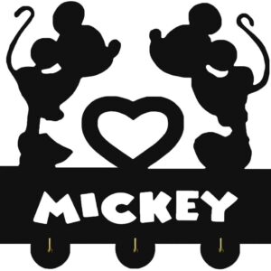 KL Mick Door Hooks,Disney Mickey Mouse Cartoon Animation Coat Hooks,Key Holder,Key Hanger for Wall、Entryway and Living Room,Gift,5 Hooks Holder (a5)