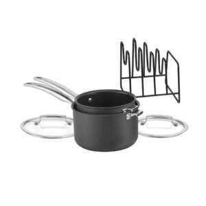 cuisinart smartnest 5-pc. hard-anodized nesting saucepan set