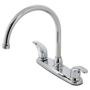 kingston brass kb6791llls 8" centerset kitchen faucet, polished chrome