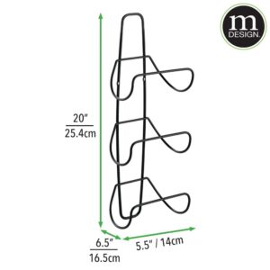 mDesign Metal Wall Mount 3 Level Bathroom Towel Rack Holder & Organizer - for Storage of Washcloths, Hand Towels - Use in Guest, Master, Kid's Bathrooms - 2 Pack - Black