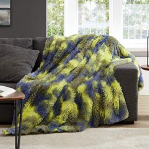 hobed life ultra soft blanket 50 x 60 inch, faux fur blanket for kids, boys, teens & young man, stylish camo tie dye fur throw, fluffy chair blanket, super plush reversible bed blanket, male fashion