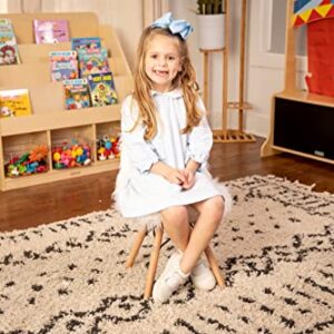 EMMA + OLIVER Kids Shaggy Dog White Accent Chair - Desk Chair - Playroom Chair