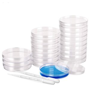 nck 6 pack sterile polypropylene petri dishes with lid and 2 plastic pipettes unbreakable autoclavable with lid,100mm diax15mm deep with 2 plastic transfer pipettes