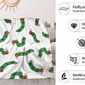 Sonernt Throw Blanket for/Couch/Bed Plush Blankets and Throws Very Hungry Caterpillar Flannel Fluffy Warm Cozy Blanket for Kids Girl Boy Dad Mom,40x50 Inches