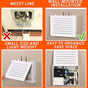 NOYHHAV WiFi Wall Router Storage Box Decorative WiFi Hider Wall Mounted Headboard Shelf Floating Shelves White Shelf