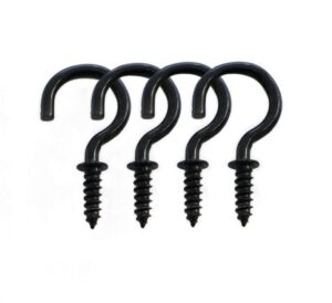 idealsv 125 pcs screw ceiling hooks black screw cup hooks lights hooks 3/4 inch