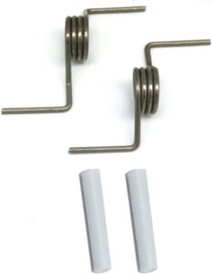 [da81-01345b spring oem mania] da81-01345b 2-pack new oem produced for samsung refrigerator french door springs and 2 white sleeve pin set replacement part