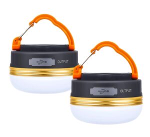 censinda led camping lantern, rechargeable portable tent light, 300lm,3 light modes,1800mah power bank, magnet base,electric lantern flashlight for camping/hiking/fishing/hurricane/emergency(2 packs)