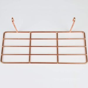 GBYAN Grid Wall Basket Wall Grid Accessories Wire Straight Shelf with Hooks Wall Organizer for Grid Panel Board, Rose Gold