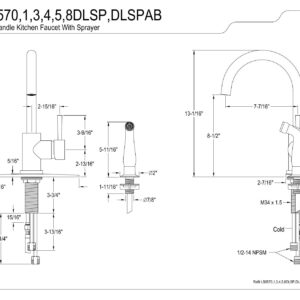 Kingston Brass LS8571DLSP Concord Kitchen Faucet, Polished Chrome