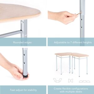 Guidecraft Standing Modular Desk for Adults and Kids: Adjustable Height Desk with Metal Legs for Home, Office, Classrooms and More