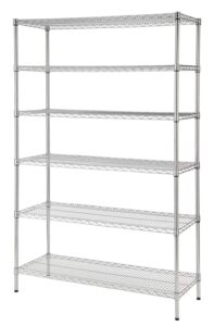 regal altair 21" deep x 30" wide x 74" high 6 tier chrome wire shelving kit | nsf commercial storage rack unit