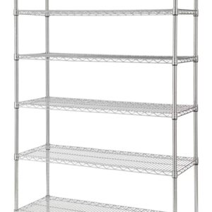 Regal Altair 21" Deep x 24" Wide x 74" High 6 Tier Chrome Wire Shelving Kit | NSF Commercial Storage Rack Unit