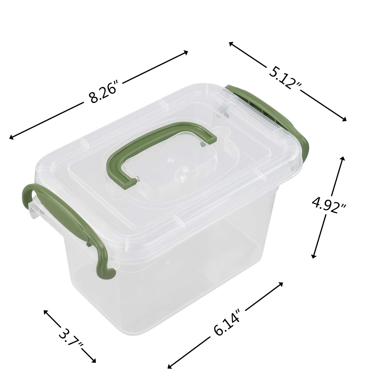 Ortodayes 6 Packs Mini Latch Storage Box, Plastic Clear Bins with Lids