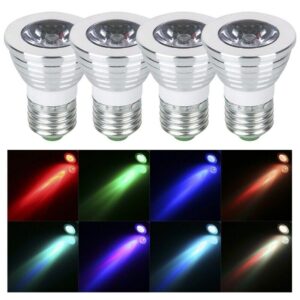 jtao-tec led color changing light bulb 4pack,e26/e27 3w rgb spotlight with ir remote control mood ambiance lighting colorful led light