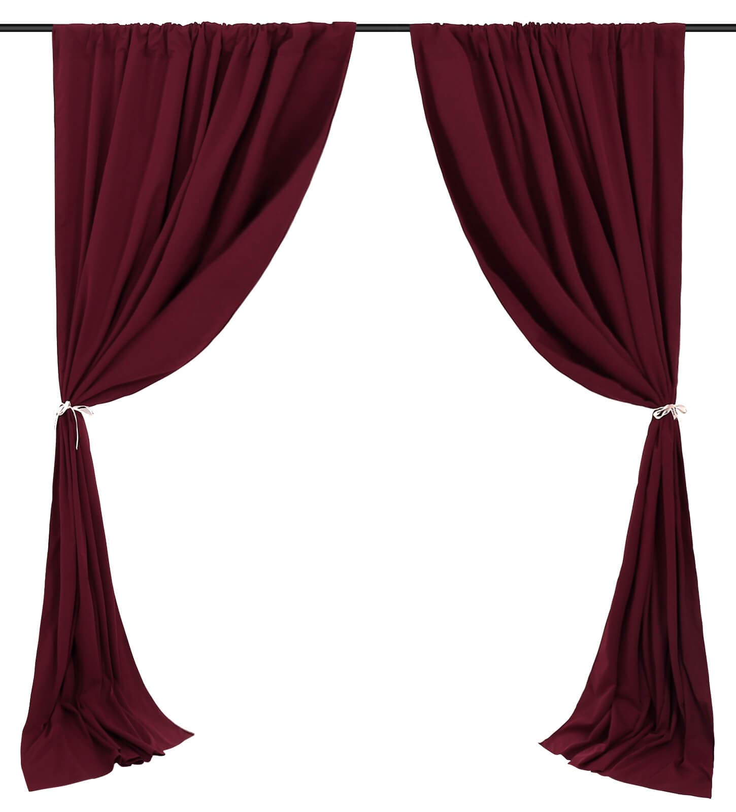 Burgundy Wall Backdrop Polyester Backdrop Curtain Panel Drapes Romantic Stage Fabric 10x8ft for Home Party Backdrop